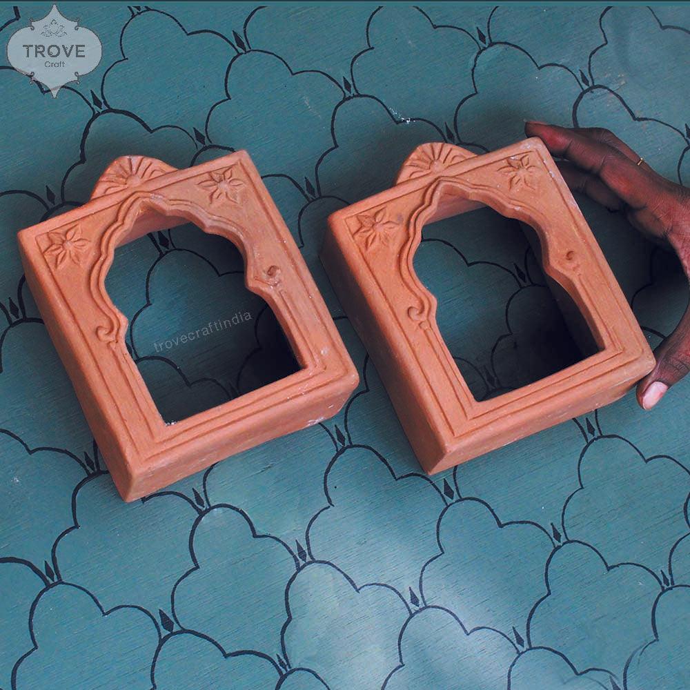 5.5" Terracotta Aala Diya Niches Wall Decor (Set of 2) – Trove Craft India