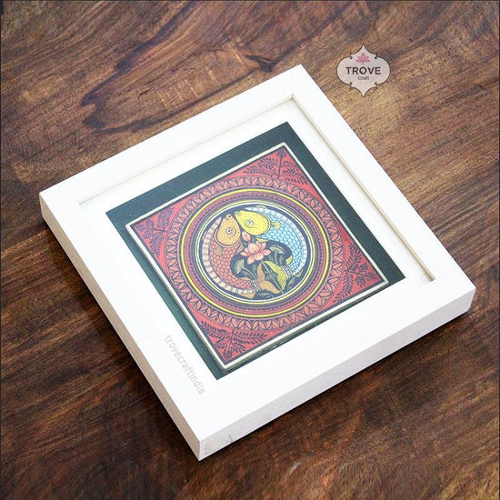 Box Frame Hand-painted Pattachitra - Fish – Trove Craft India