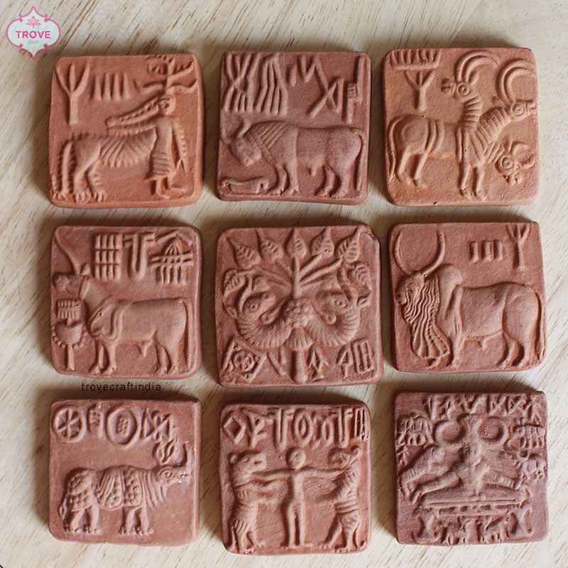2" Harappa & Mohenjo-daro Terracotta Seals (Set of 9) – Trove Craft India