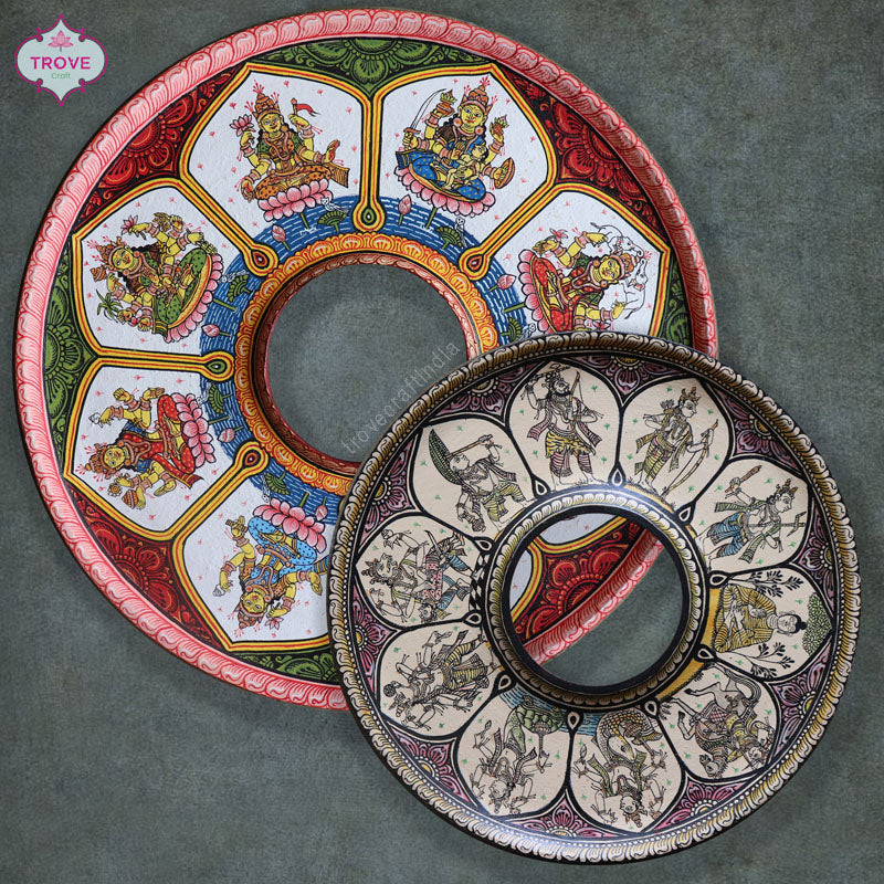 Dashavatar & Ashtalaxmi Pattachitra Wall Decor Plate – Trove Craft India