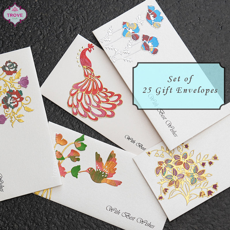 Set of 25 Gift Envelop Set - Dye Cut & Hand-Painted – Trove Craft India