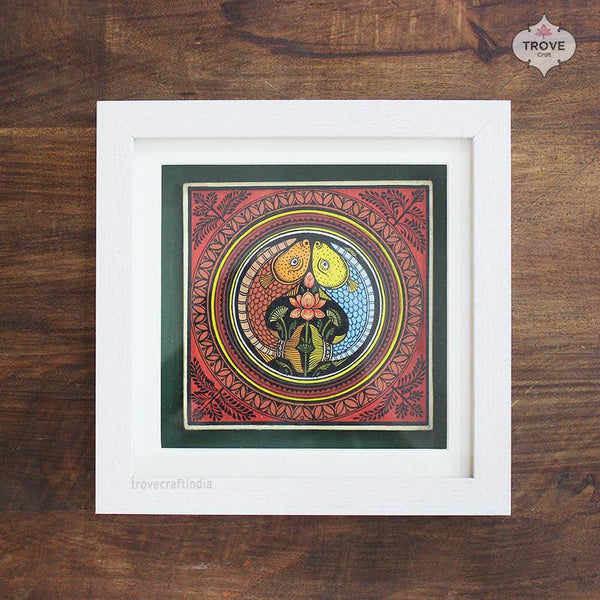Box Frame Hand-painted Pattachitra - Fish – Trove Craft India
