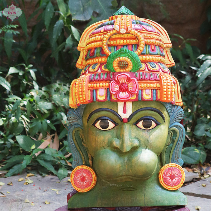 20" Carved Hanuman Decor Bust – Trove Craft India