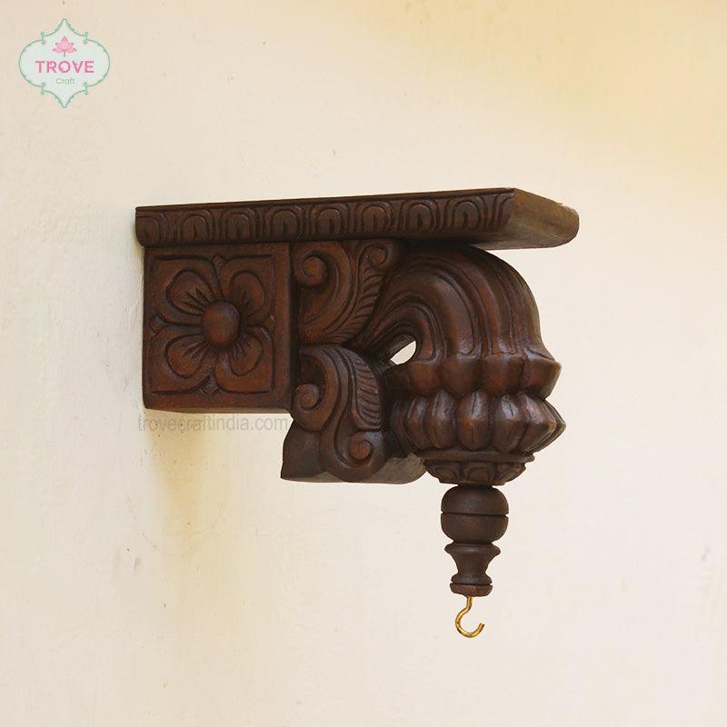 Traditional Hand Carved Corbel / Wall bracket- Carved Lotus – Trove ...