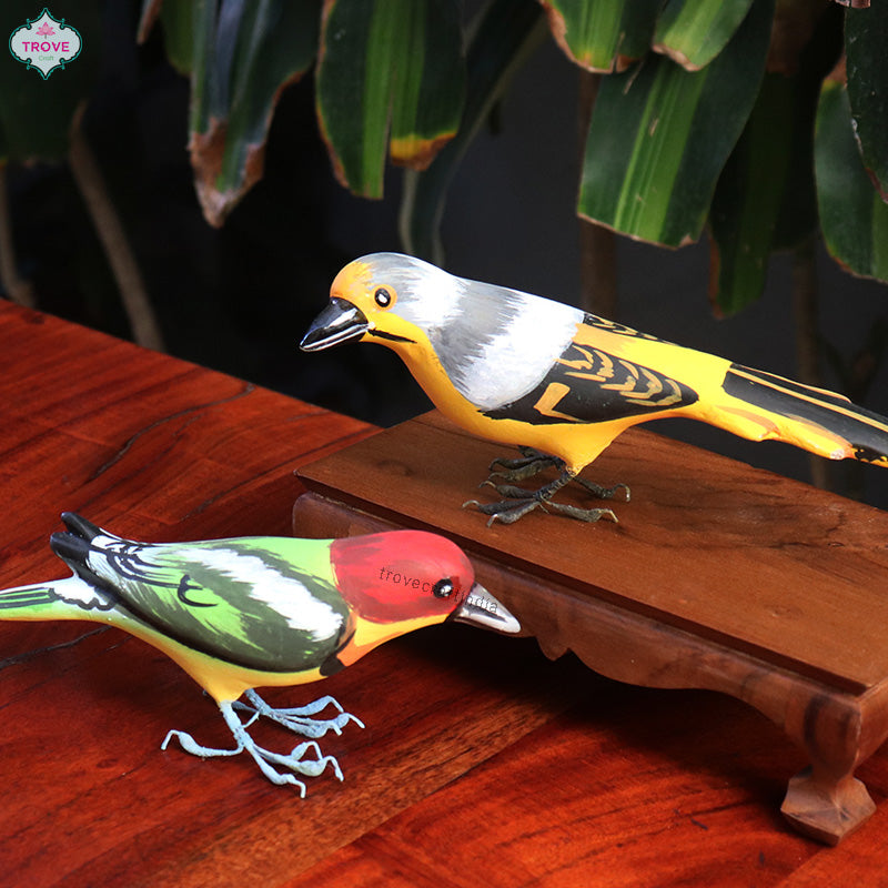 A set of decorative Hand-painted Papier Mache Birds of India – Trove ...