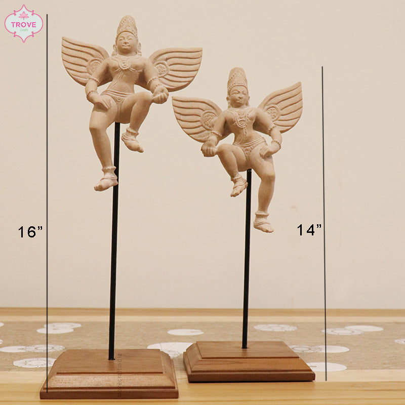 8" Gandharva Angels Sandstone Figurines Table Decor (set of 2) – Trove ...