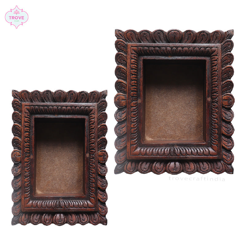 Carved Wooden Shadow Wall Floating Box Frame – Trove Craft India
