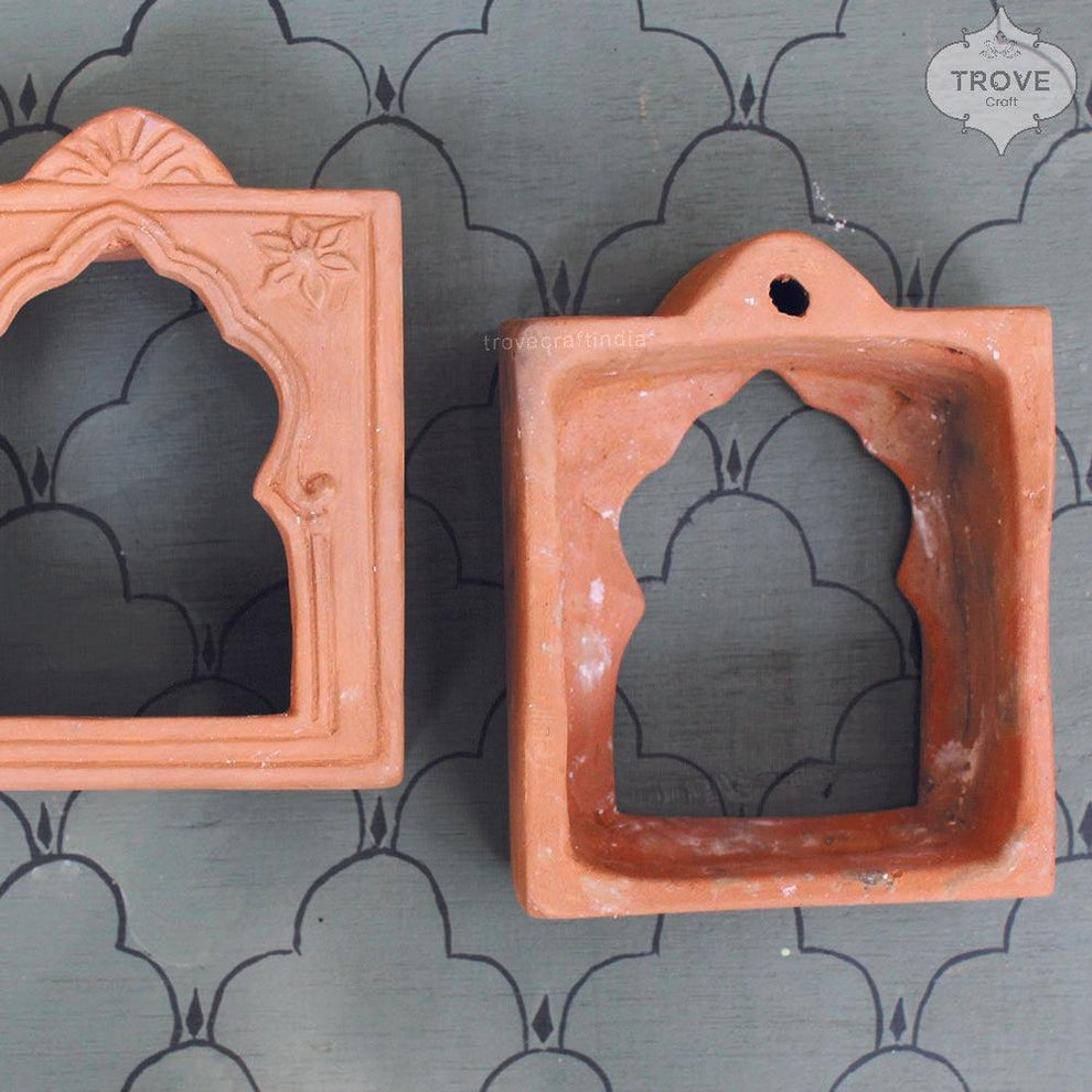 5.5" Terracotta Aala Diya Niches Wall Decor (Set of 2) – Trove Craft India