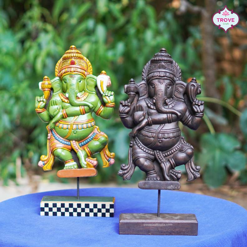 Hand Carved Lord Ganesha Idol – Trove Craft India