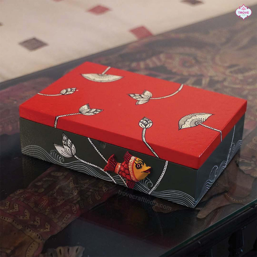 Handpainted Pattachitra Gift Box - 9" x 3" x 6" Inch – Trove Craft India