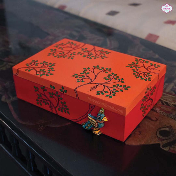 Handpainted Pattachitra Gift Box - 9" x 3" x 6" Inch – Trove Craft India
