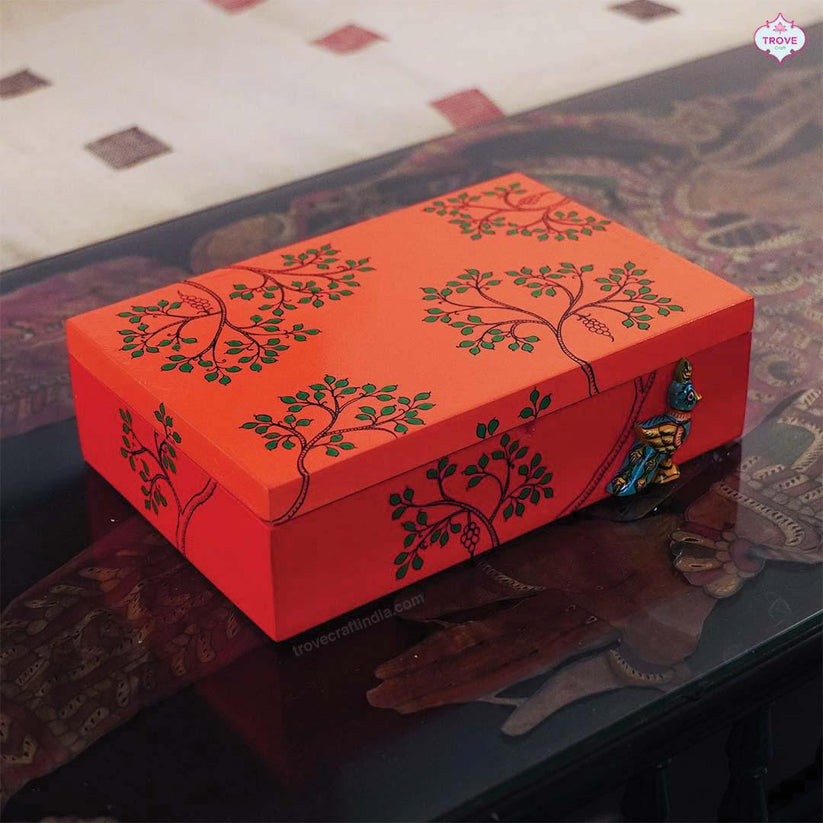 Handpainted Pattachitra Gift Box - 9" x 3" x 6" Inch – Trove Craft India