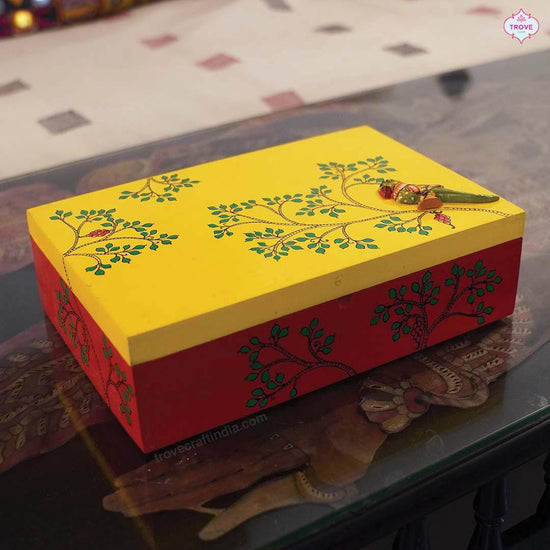 Handpainted Pattachitra Gift Box - 9" x 3" x 6" Inch – Trove Craft India