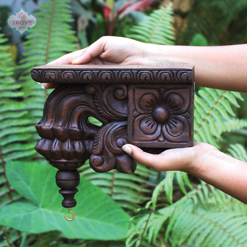 Traditional Hand Carved Corbel / Wall bracket- Carved Lotus – Trove ...