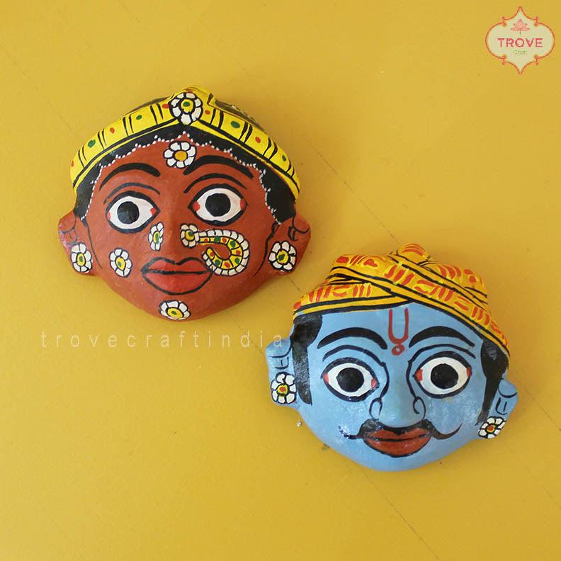 Set of 2 - Mini Cherial Wall Masks – Trove Craft India