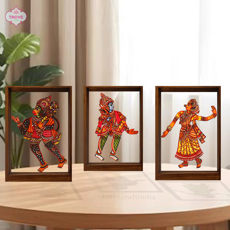 10" Ramayana Mini Tholu Bommalata Shadow Puppets (set of 3) – Trove ...