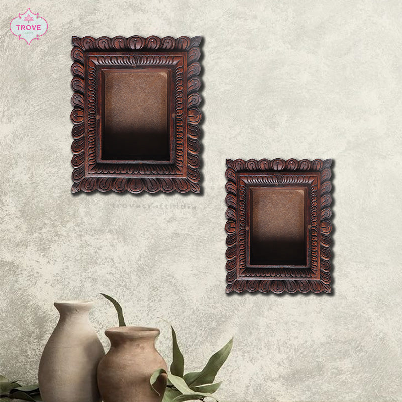 Carved Wooden Shadow Wall Floating Box Frame – Trove Craft India