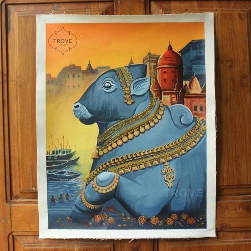 Nandi against the Varanasi Setting - Made to Order – Trove Craft India