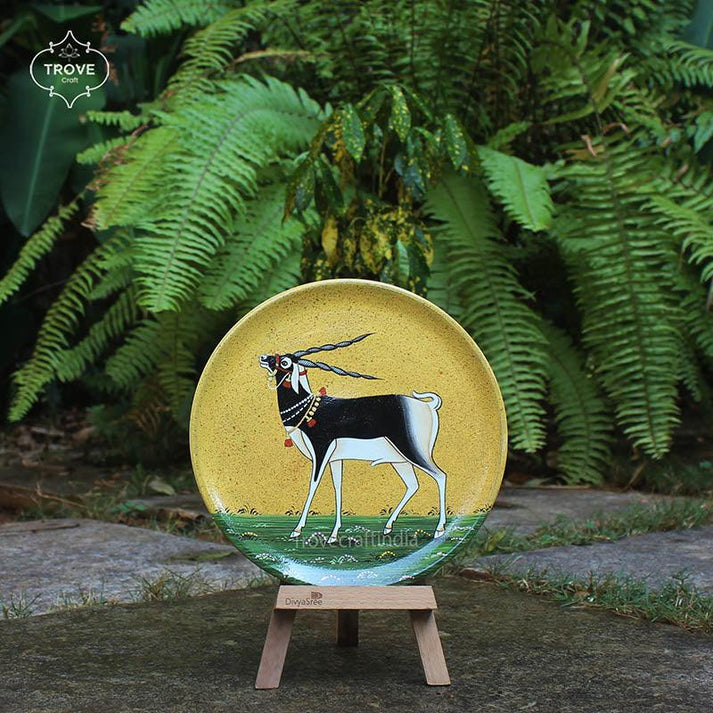 8" Black Buck Wall Décor Plate – Trove Craft India